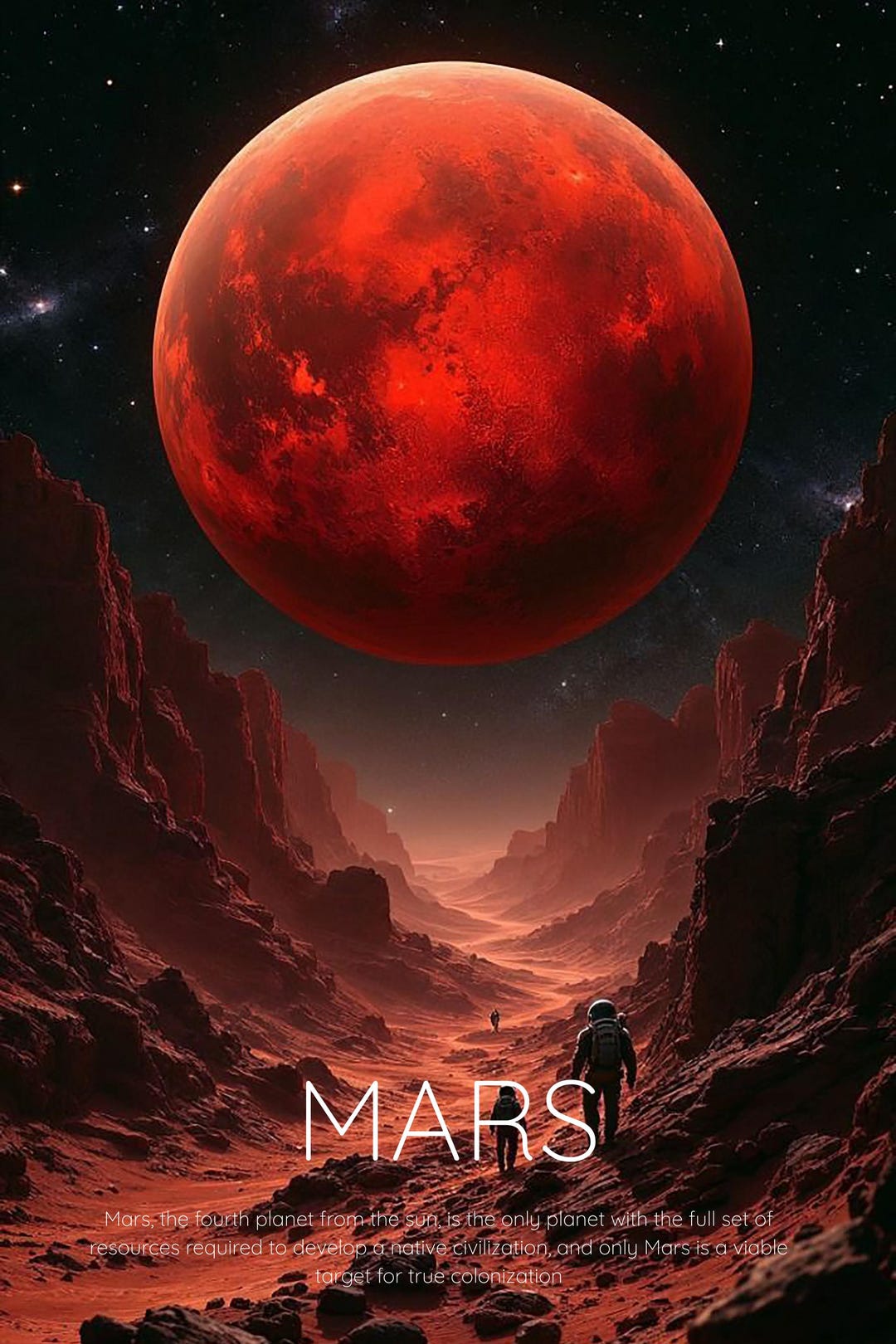 Mars Vertical Poster, Nasa/space Exploration Series, Matte Space Prints ...