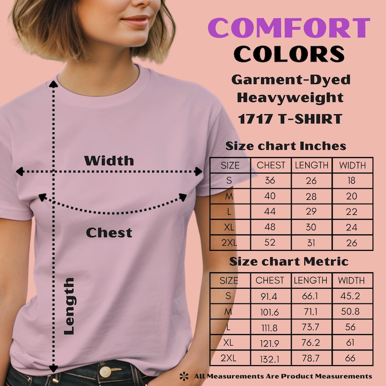 Comfort Colors Size Chart & Color Guide (digital Download) - Etsy