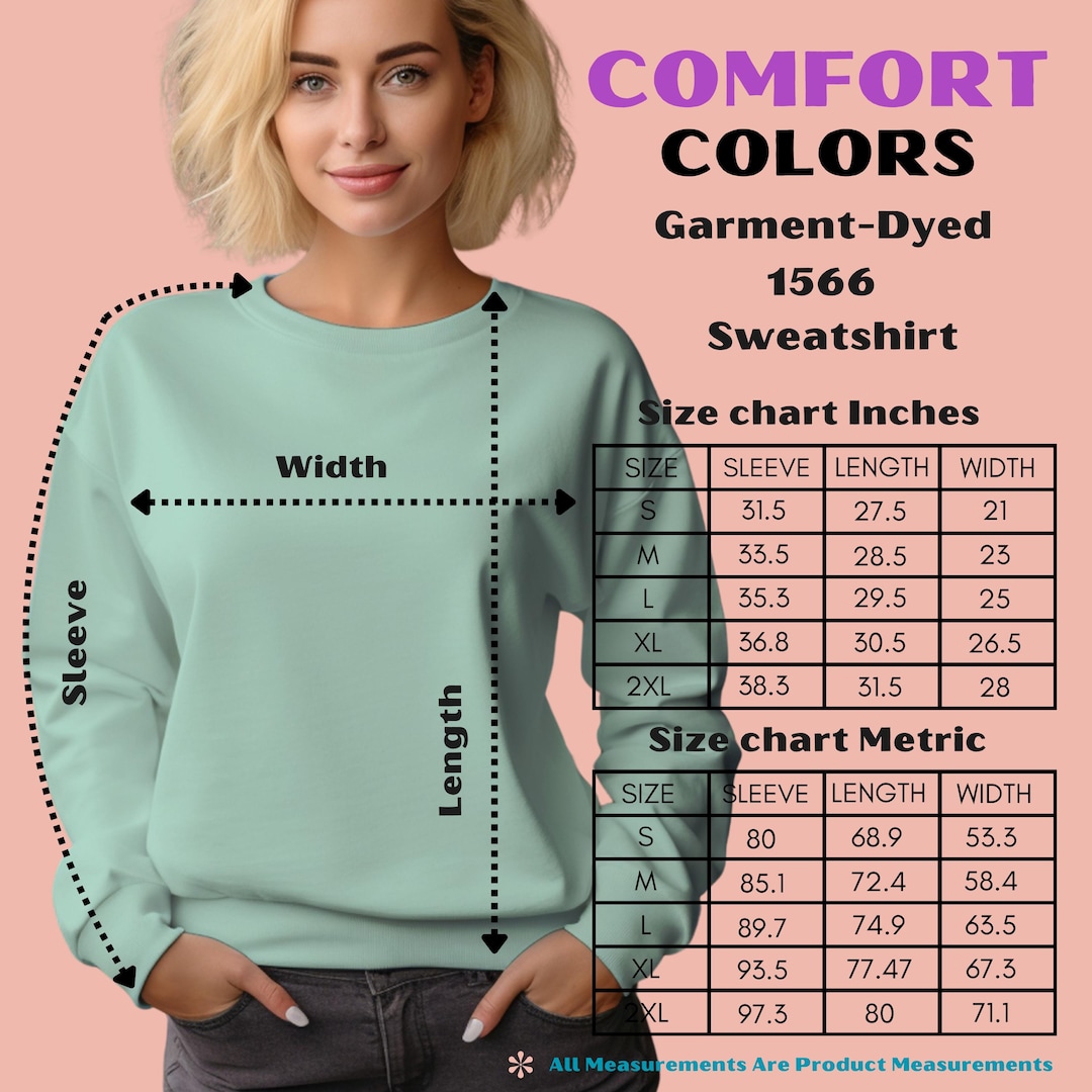Comfort Colors Size Chart & Color Guide (digital Download) - Etsy