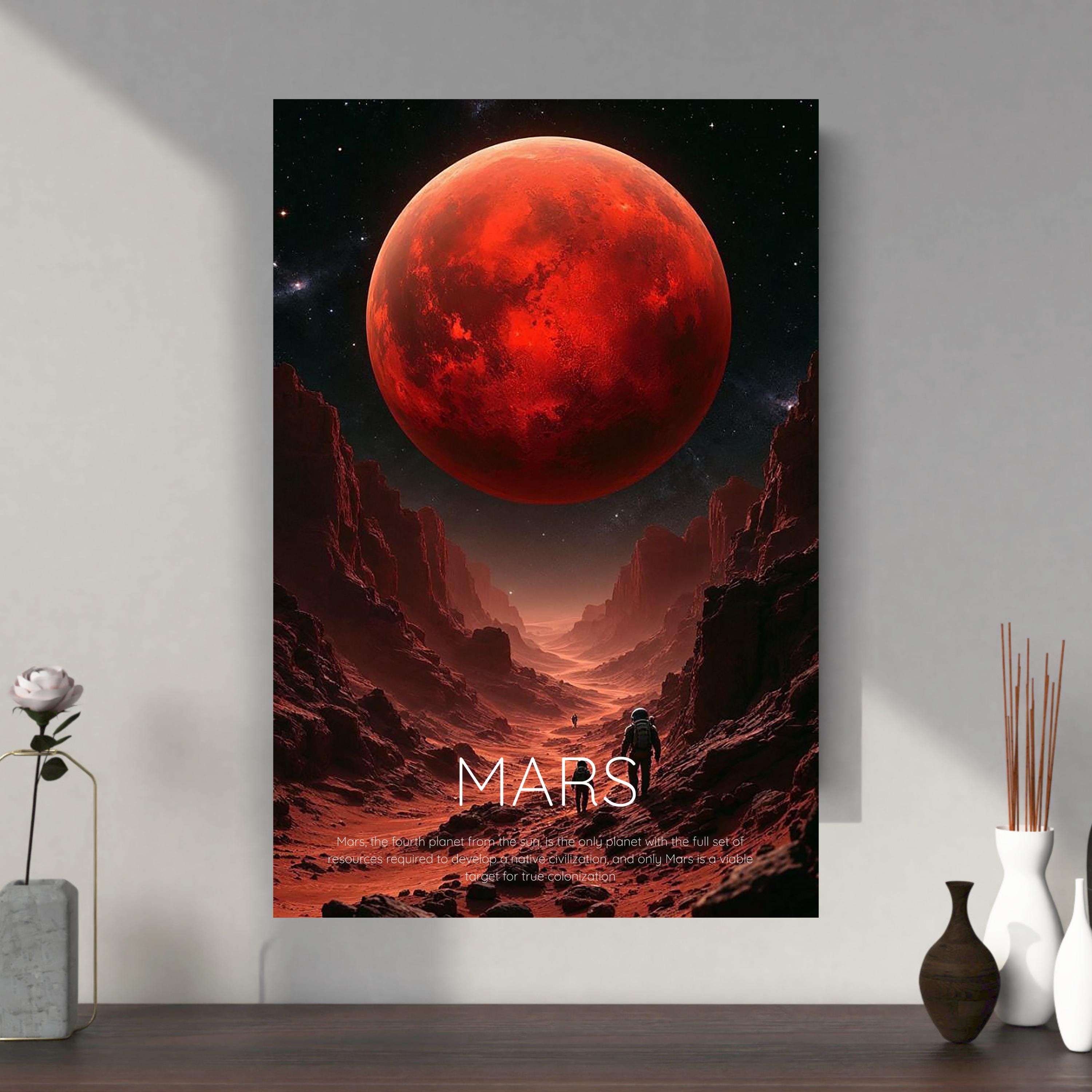 Mars Poster: NASA Space Exploration Art Print, Galaxy Wall Decor - Etsy