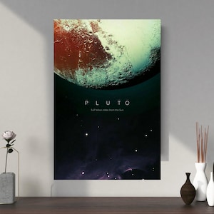Pluto Space Poster: NASA Exploration Art Print, Galaxy Wall Decor - Etsy