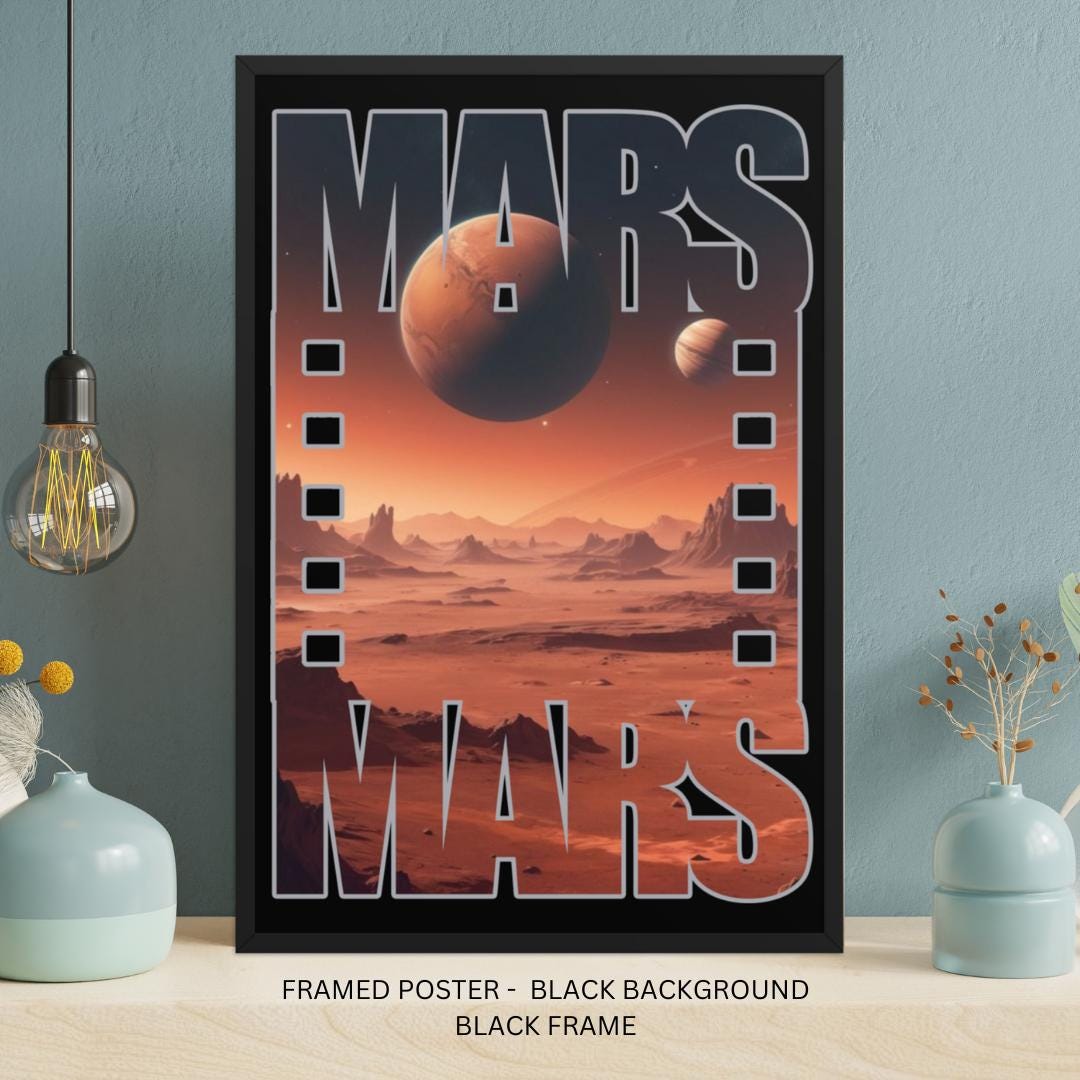Mars the Red Planet Poster - Premium Framed Art, Museum-quality Print ...