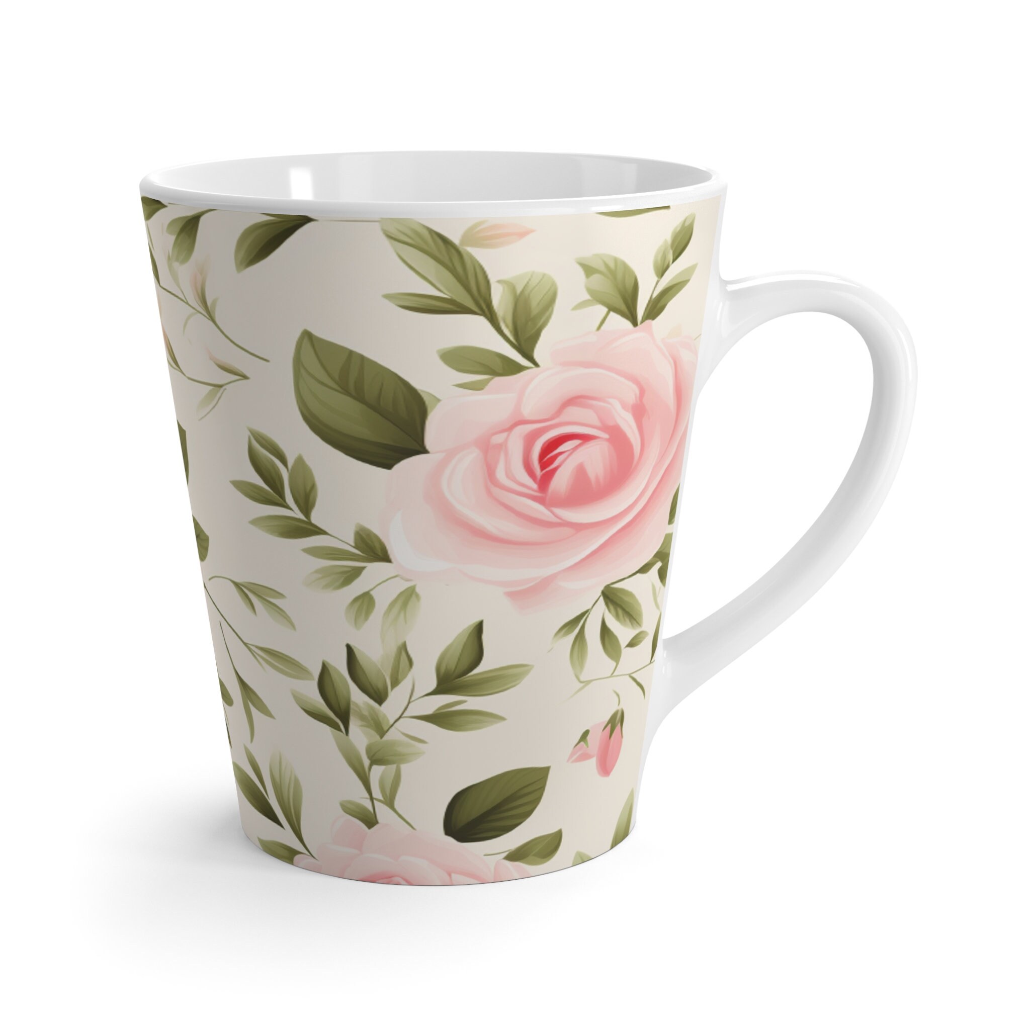 Shabby Chic Pretty in Pink Latte Mug - Etsy