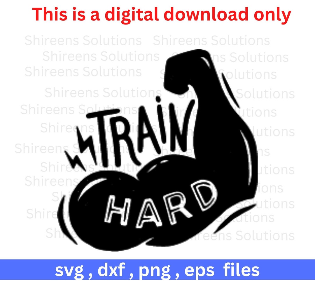 Train Hard, Exercise Svg, Fitness Clipart, Cut Files for Cricut ...