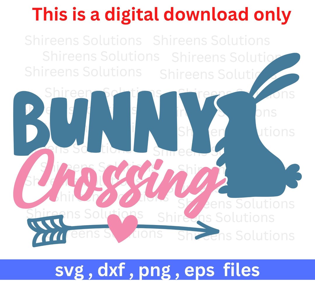 Bunny Crossing SVG, Png Dxf Eps Design Files, Easter Time, Gift for Dog ...