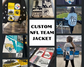 Custom Made Jean Jacket NFL Jean Jacket Sports Attire Game Day Apparel ...