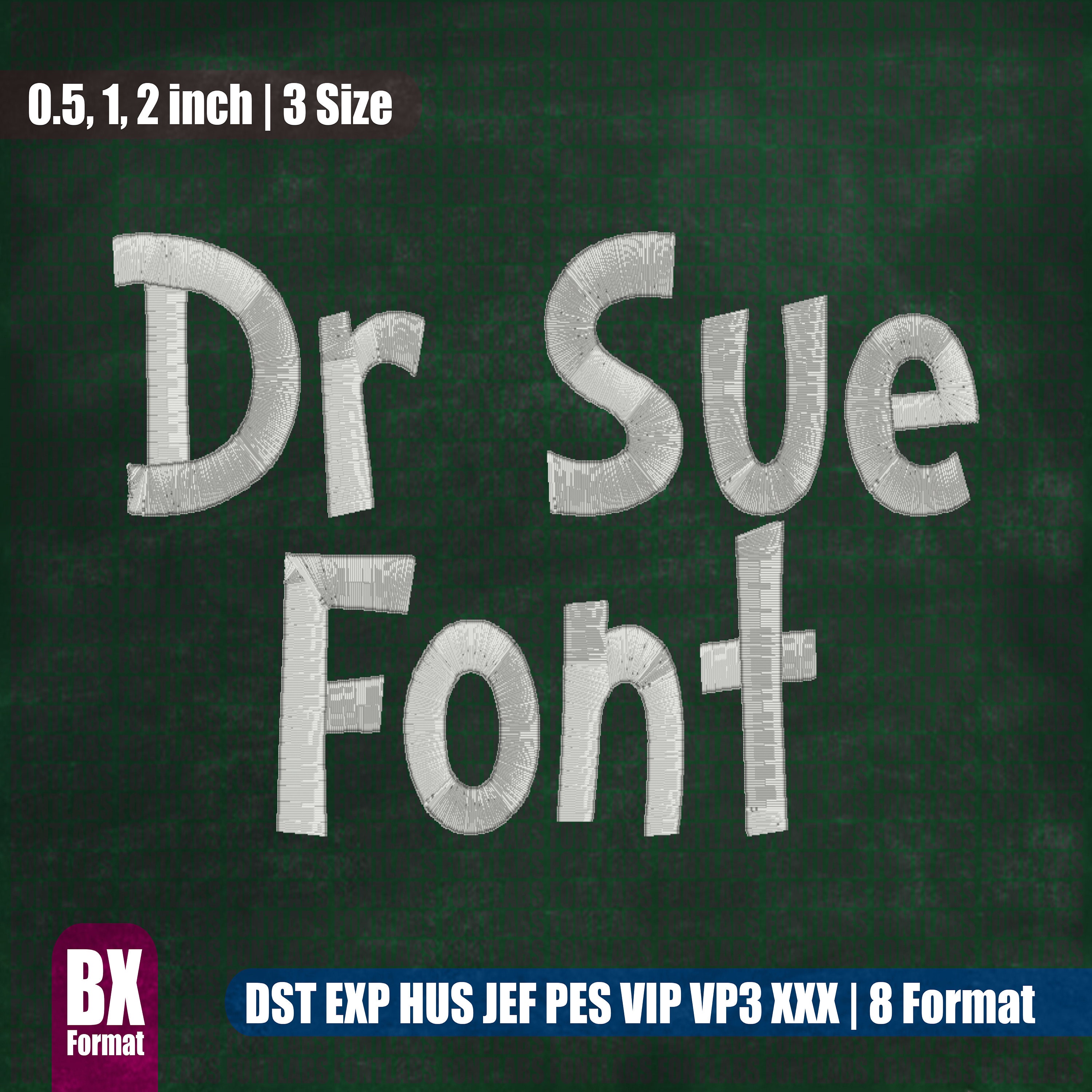 Dr Sue Embroidery Font, All Formats (instant Download) - Etsy