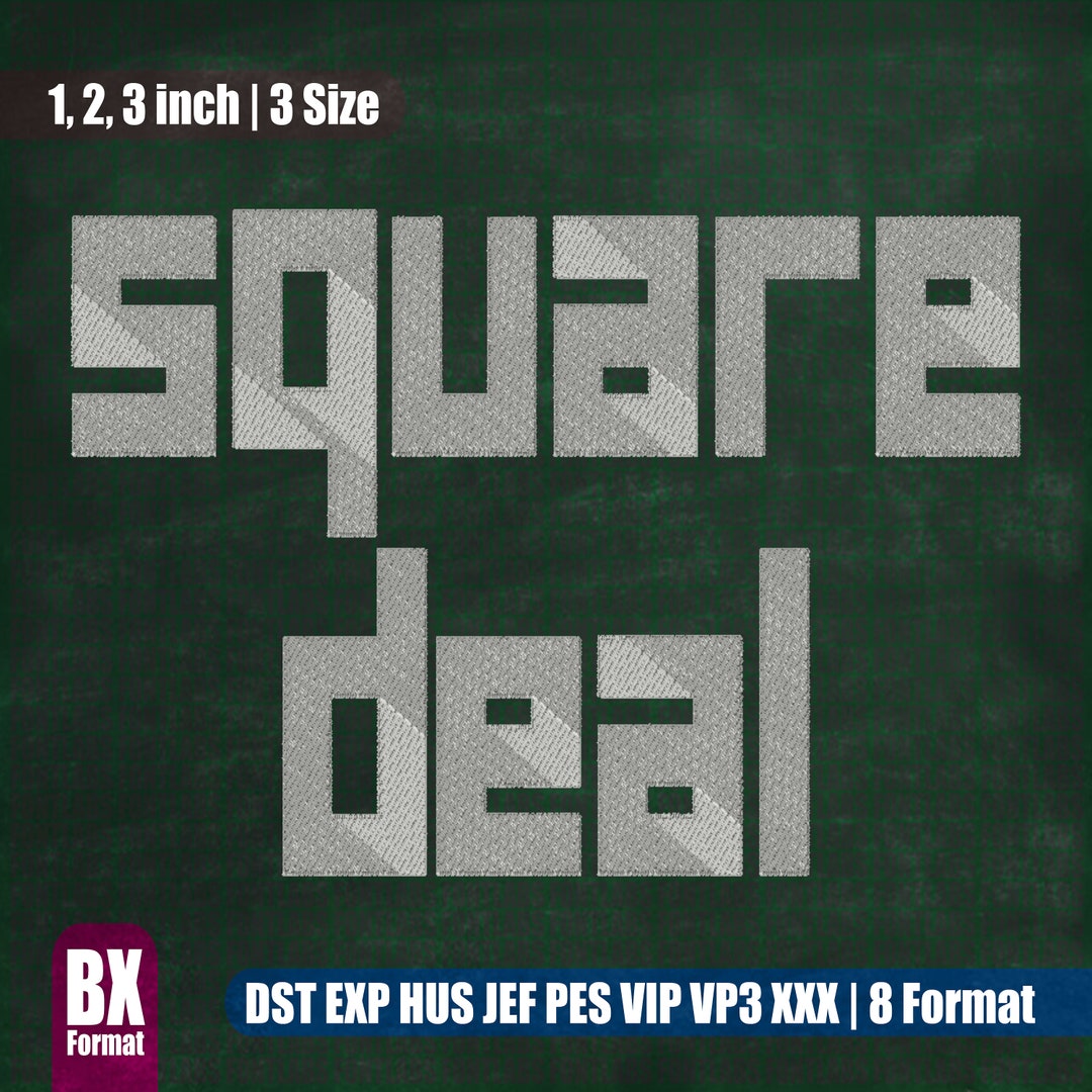 Square Deal Embroidery Font, All Formats BX (instant Download) - Etsy ...