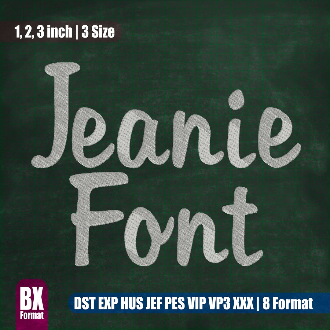 Jeanie Font｜embroidery Font｜all Formats Bx｜machine Embroidery Design ...