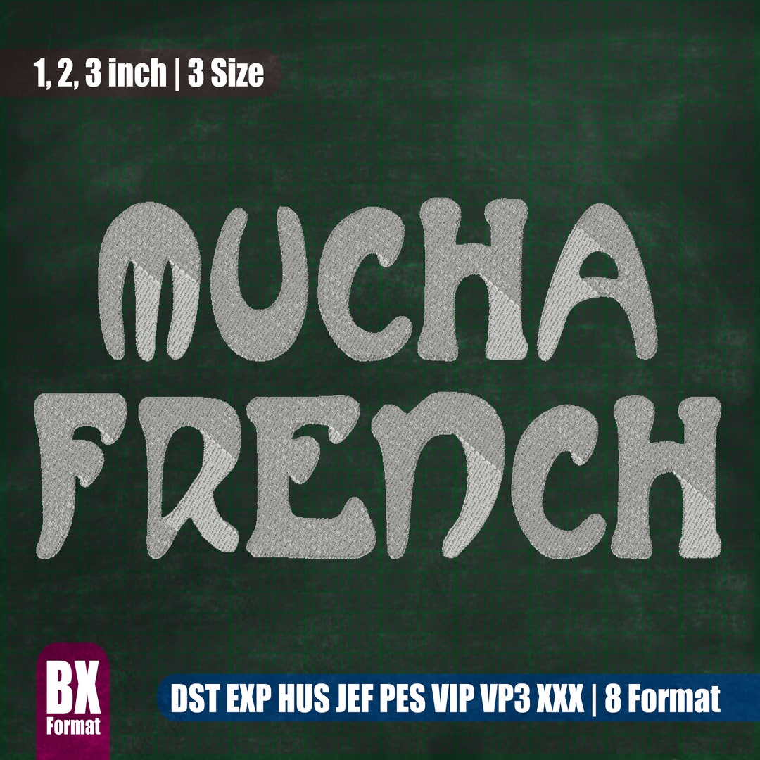 Mucha French｜embroidery Font｜all Formats Bx｜machine Embroidery Design ...