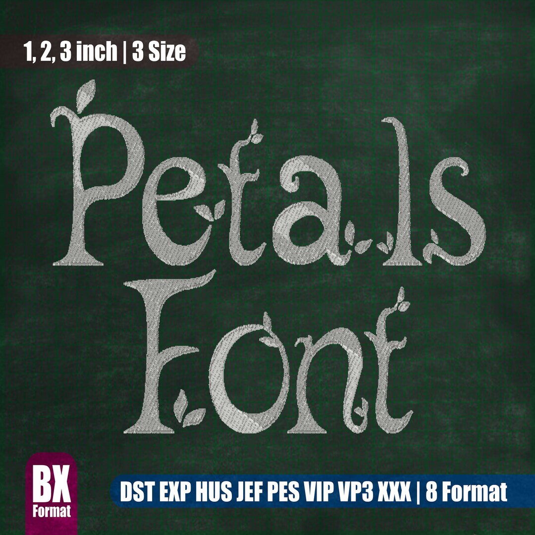 Petals Embroidery Font, Machine Design (instant Download) - Etsy
