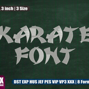 Karate Font｜embroidery Font｜all Formats Bx｜machine Embroidery Design ...