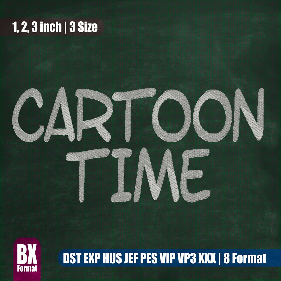 Cartoon Time｜embroidery Font｜all Formats Bx｜machine Embroidery Design ...