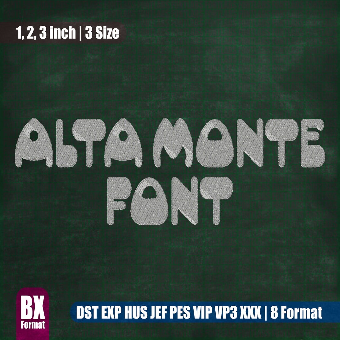 Alta Monte Embroidery Font, All Formats BX (instant Download) - Etsy