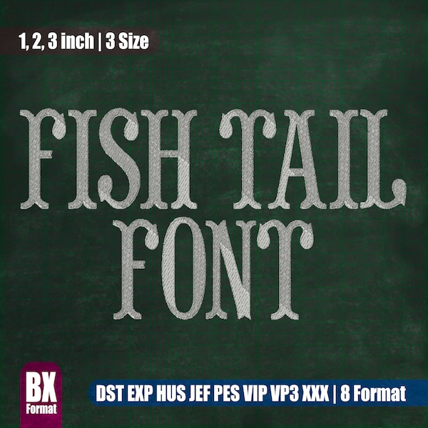 Fish Tail Embroidery Font - Etsy