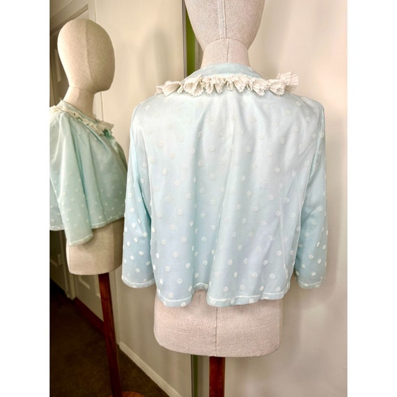 1950s Odette Barsa ruffled collar bed jacket - Gem