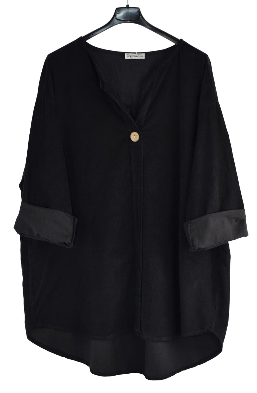 Italian Lagenlook Fine Cord Tunic Top With Button Detail Autumn ...