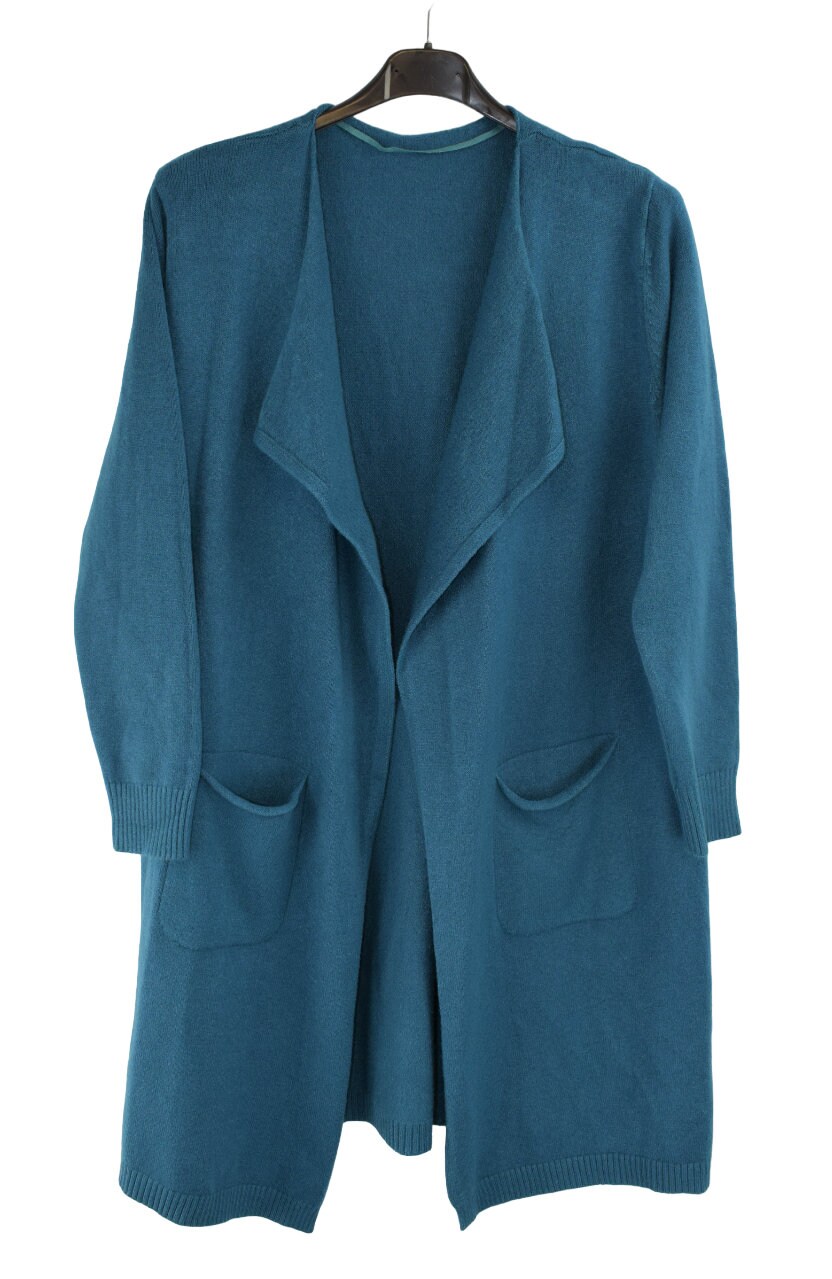 Ladies Italian Super Soft Wool Mix Waterfall Cardigan With Pockets ...