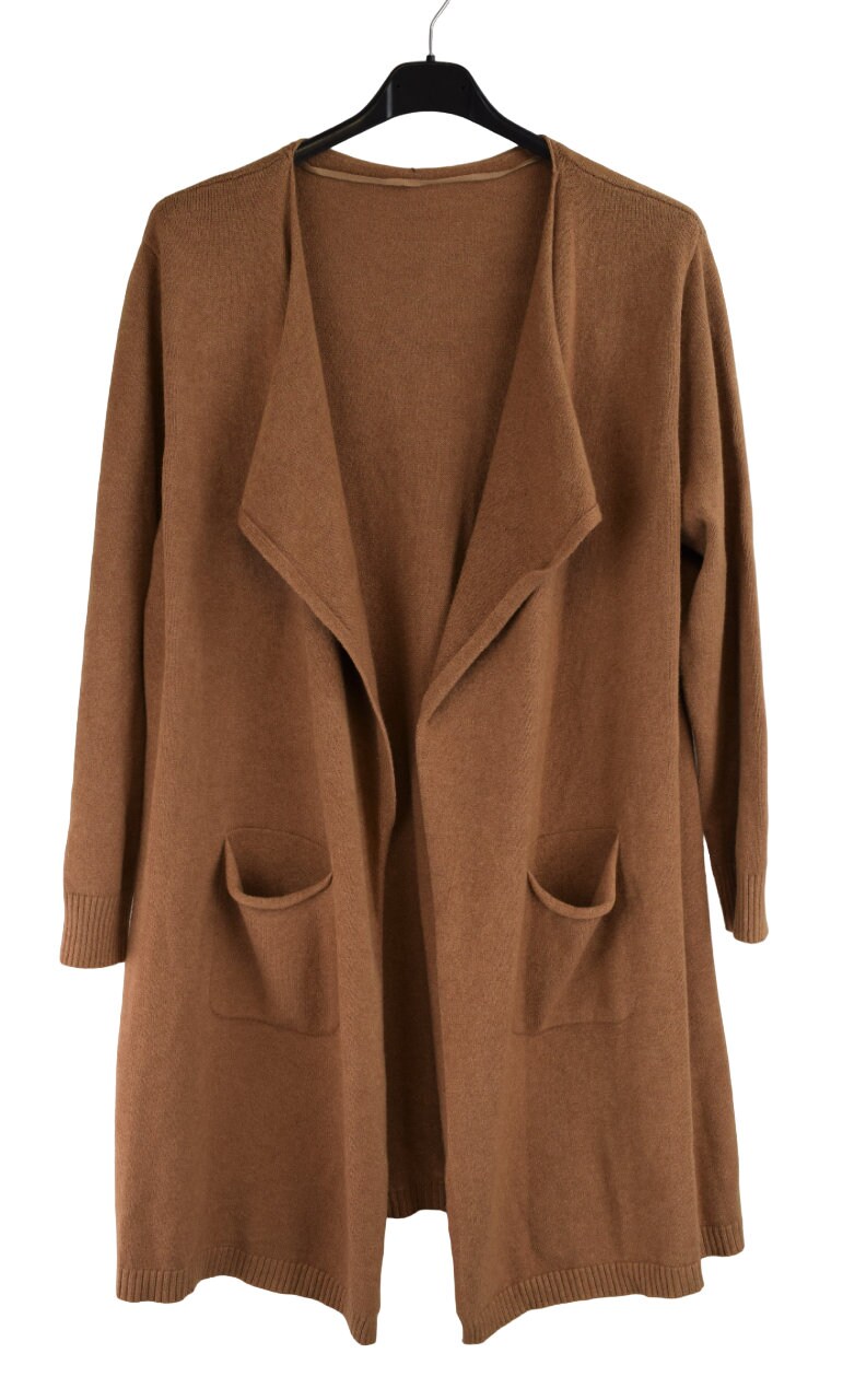Ladies Italian Super Soft Wool Mix Waterfall Cardigan With Pockets ...
