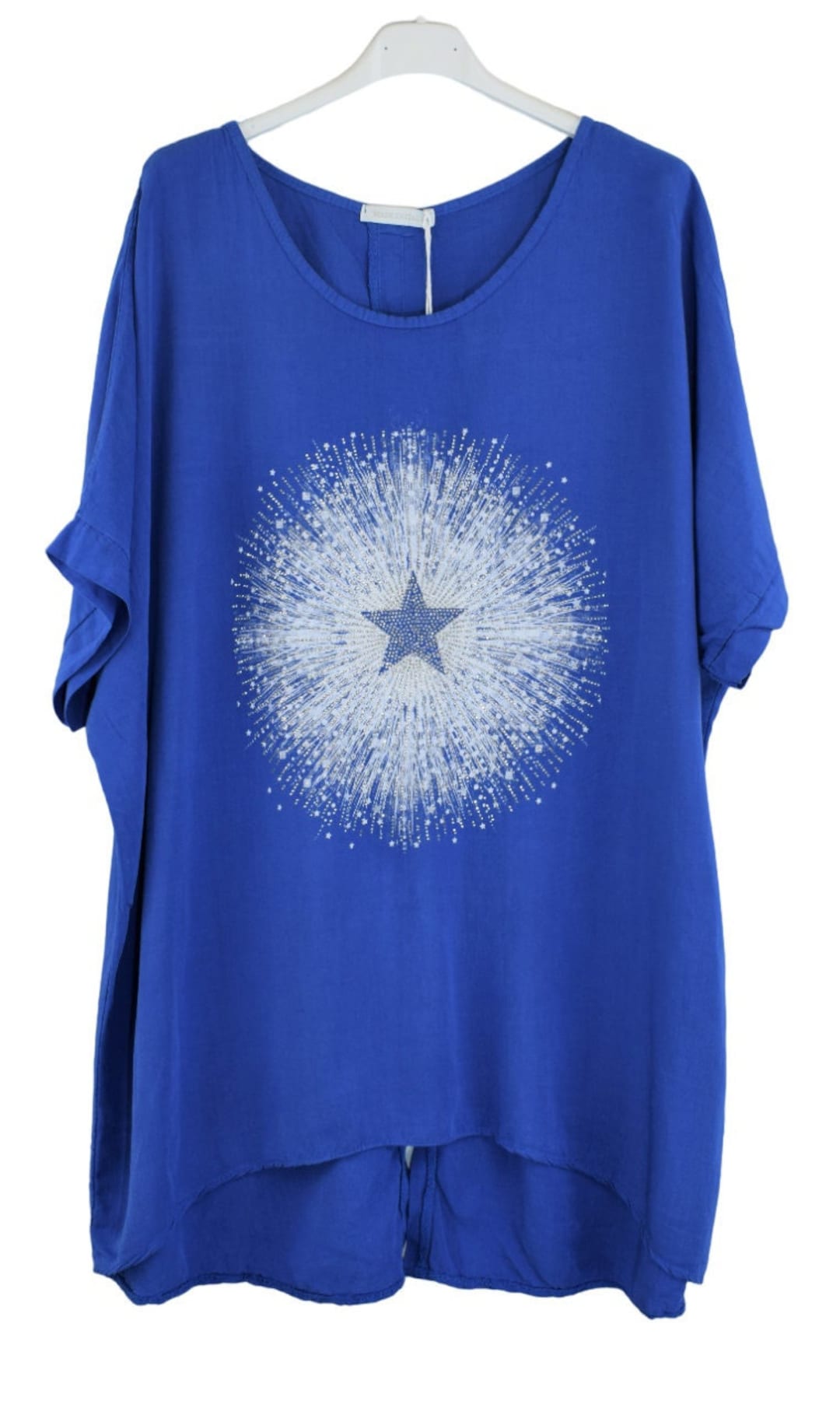 Oversized Boxy Summer Top Loose Fit Star Diamante Tunic Oversized Boxy ...