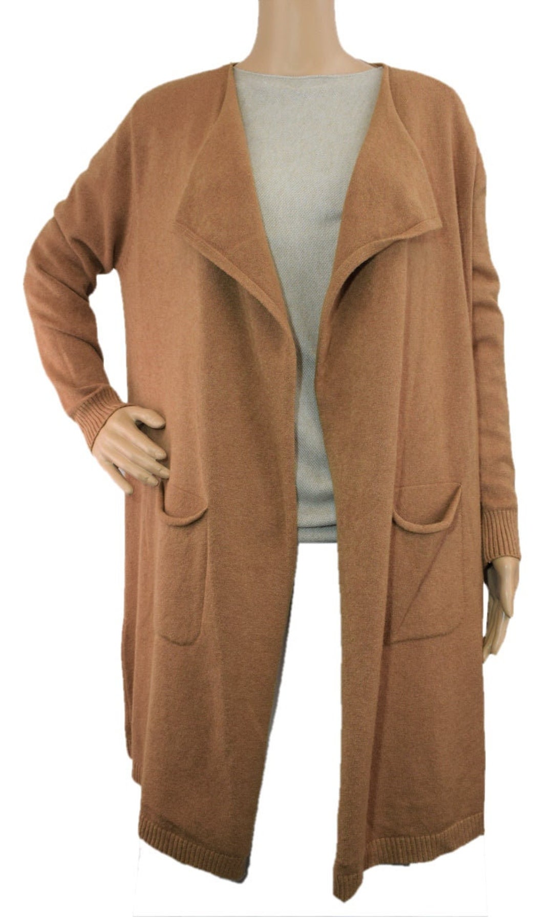 Ladies Italian Super Soft Wool Mix Waterfall Cardigan With Pockets ...