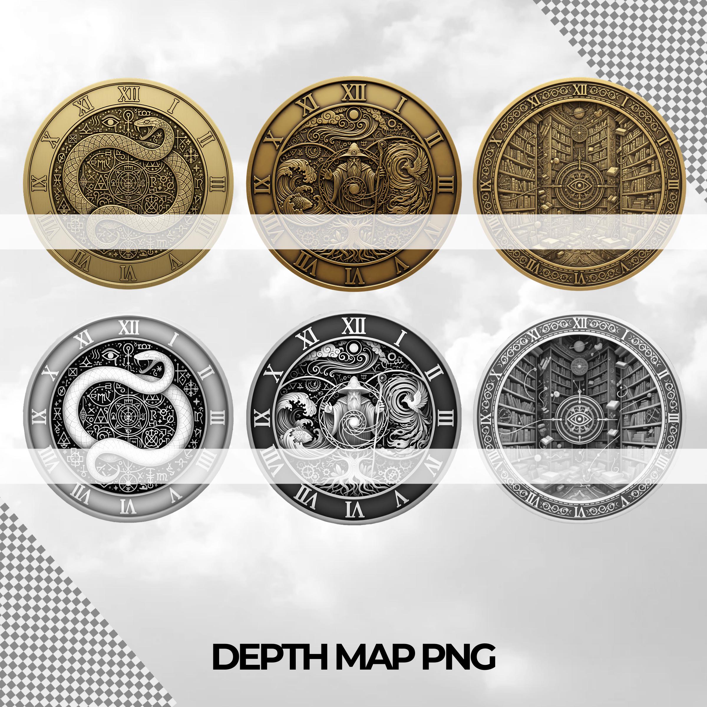 3D Clock Design Depth Maps: Laser Engraving and CNC Relief (PNG) - Etsy