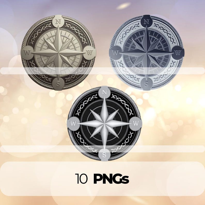 Vintage Compass Coin Depth Map Bundle: 3D Depth Maps for Laser ...
