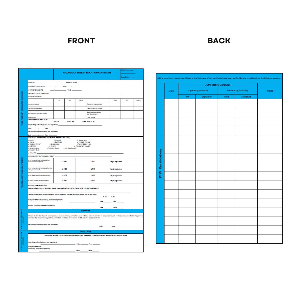 Osha/iso45001-compliant Permit to Work Procedure and Templates Permit ...