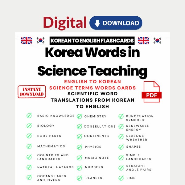 Korean Flashcards - Etsy