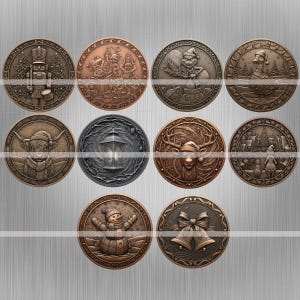 Christmas Coin Depth Map Bundle: 3D Depth Maps for Laser Engraving (PNG ...