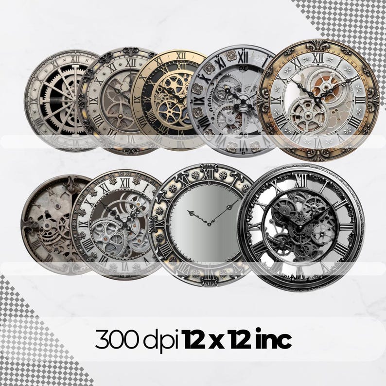 Gear Clock Coin Depth Map Bundle: 3D Depth Maps for Laser Engraving ...