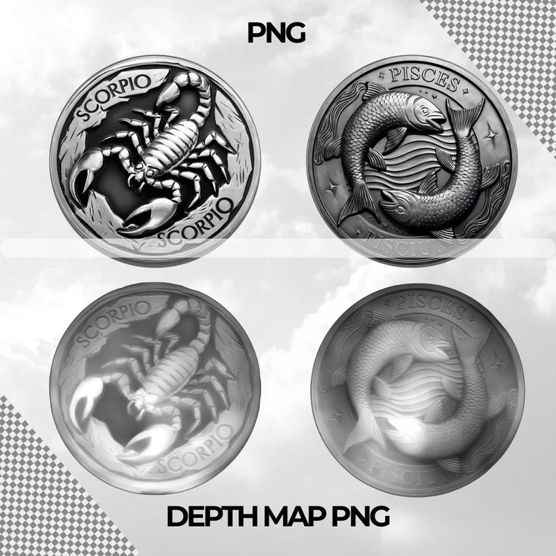 Ancient Zodiac Signs Coin PNG Zodiac Signs Medallion Design Brass Coin ...