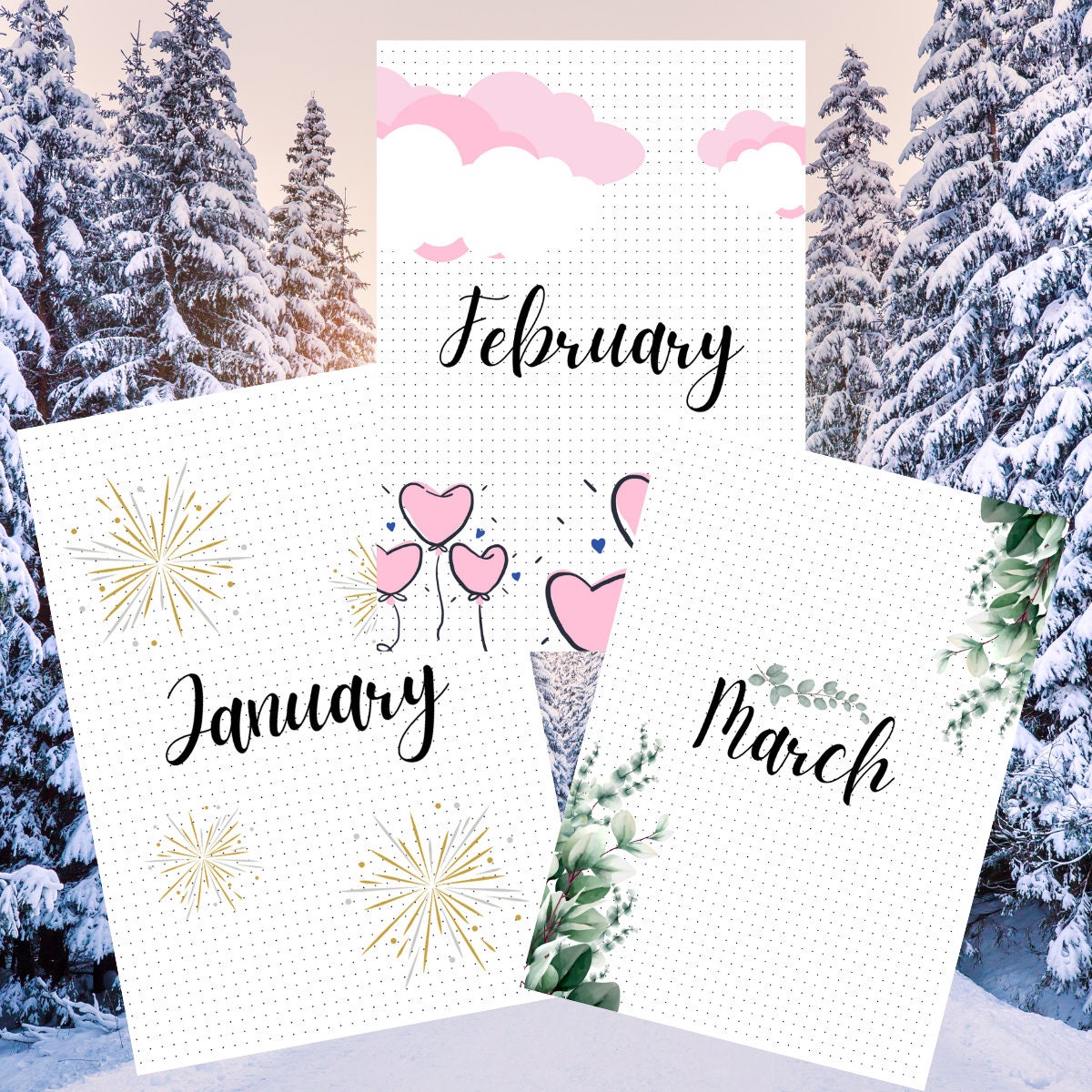 Printable Monthly Journal Covers A5 Bullet Journal Cover Pages Monthly ...