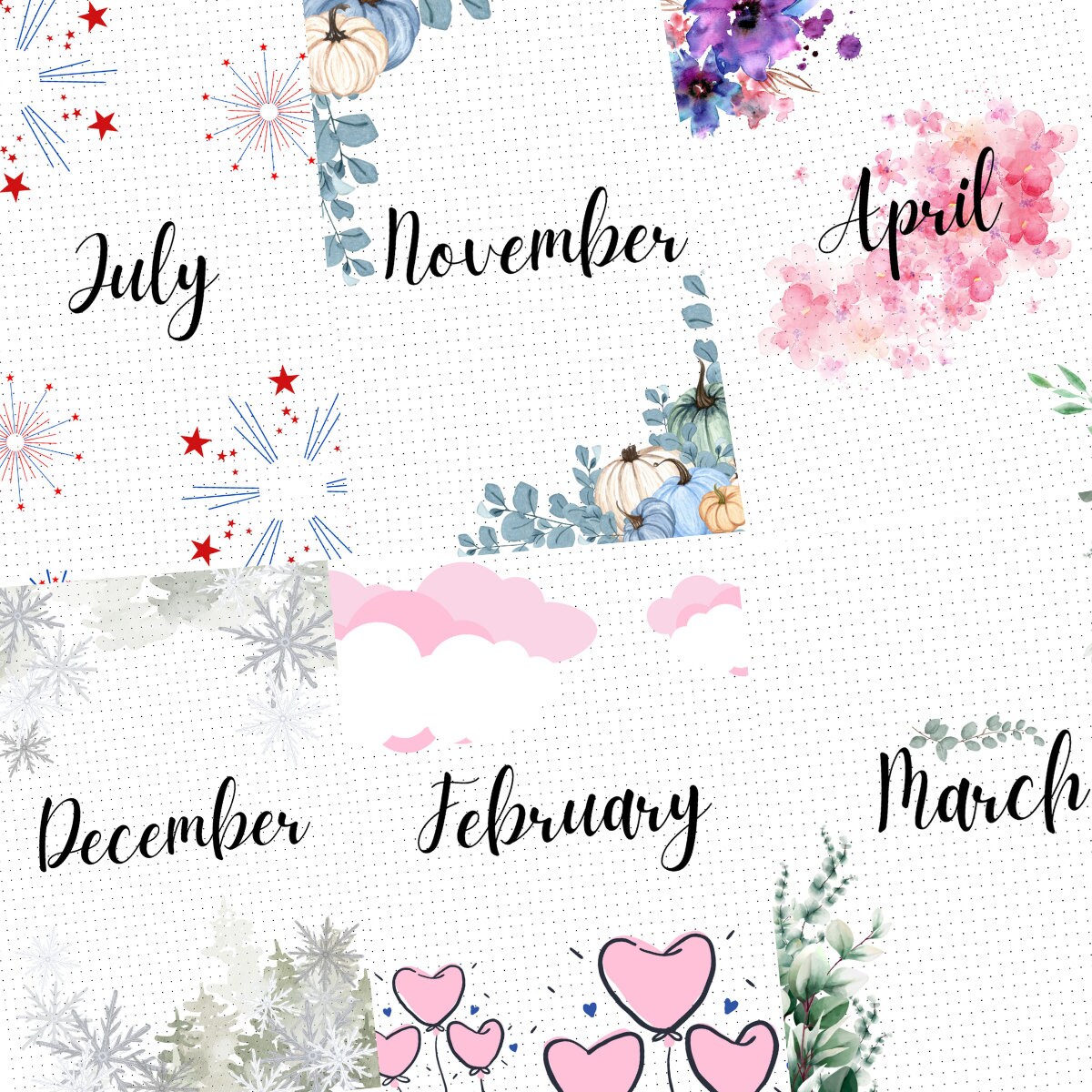 Printable Monthly Journal Covers A5 Bullet Journal Cover Pages Monthly ...