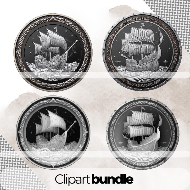 Pirate Coin Depth Map Bundle: 3D Depth Maps for Laser Engraving (PNG ...