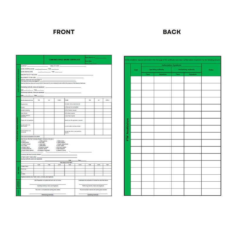 Osha/iso45001-compliant Permit to Work Procedure and Templates Permit ...