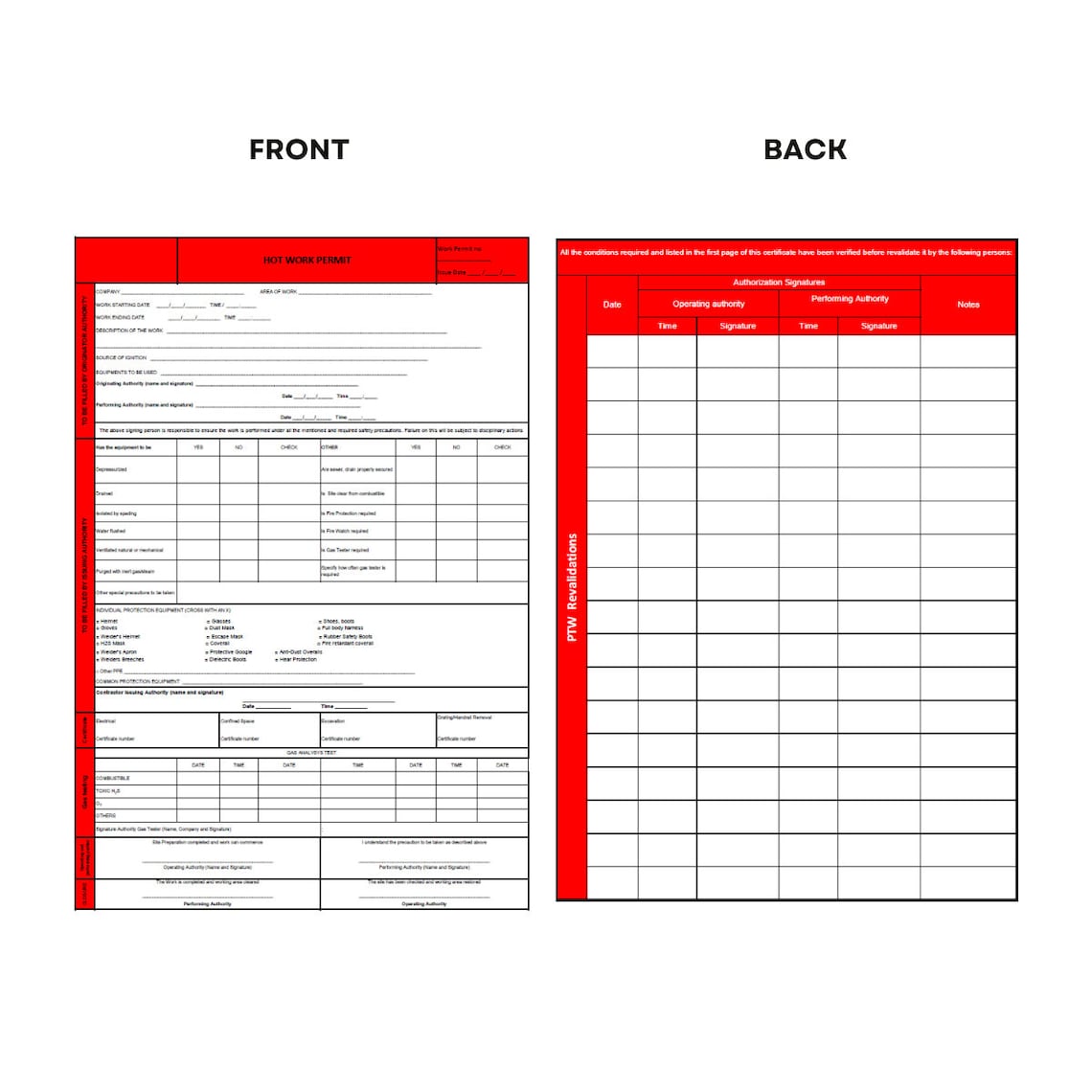 Osha/iso45001-compliant Permit to Work Procedure and Templates Permit ...