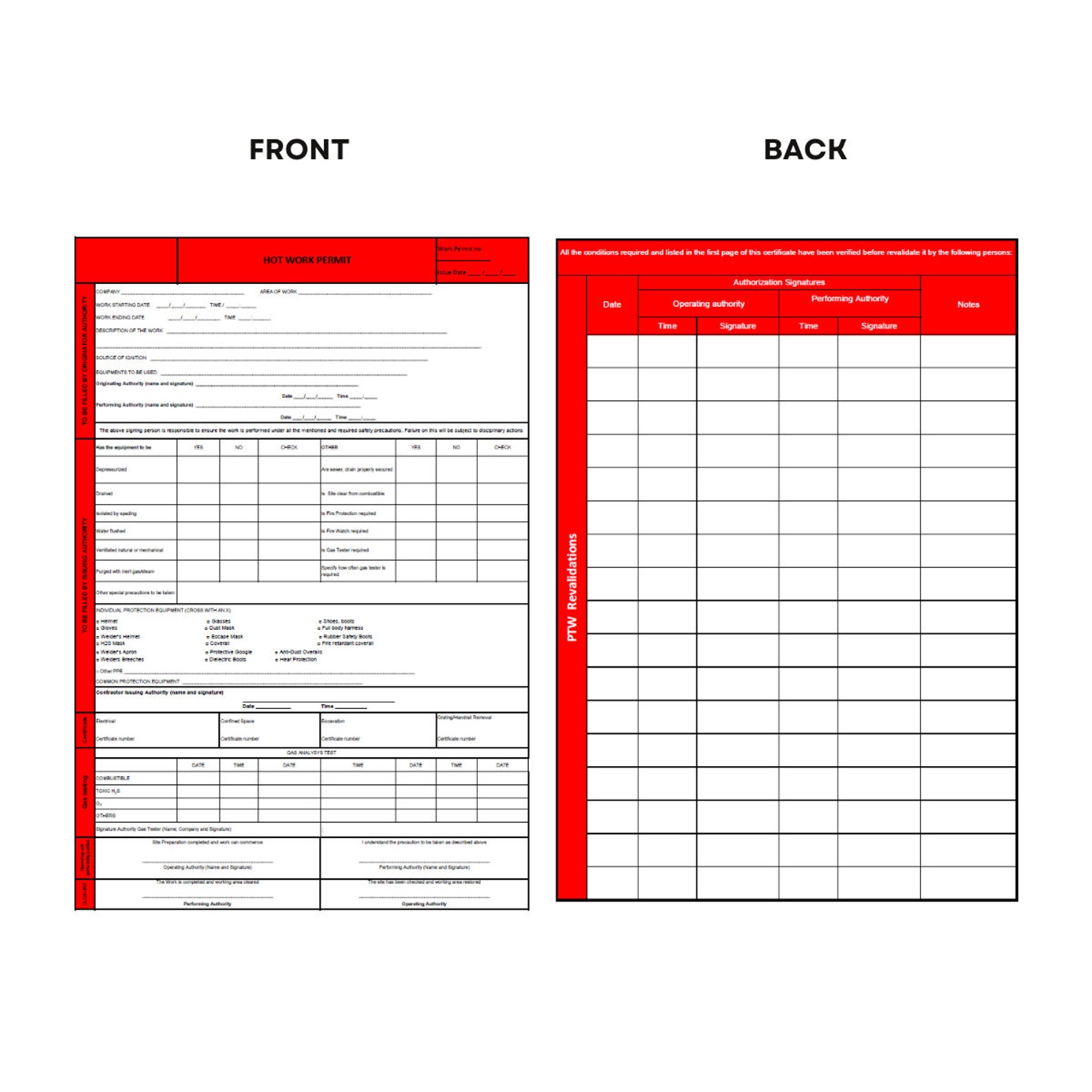 Osha/iso45001-compliant Permit to Work Procedure and Templates Permit ...