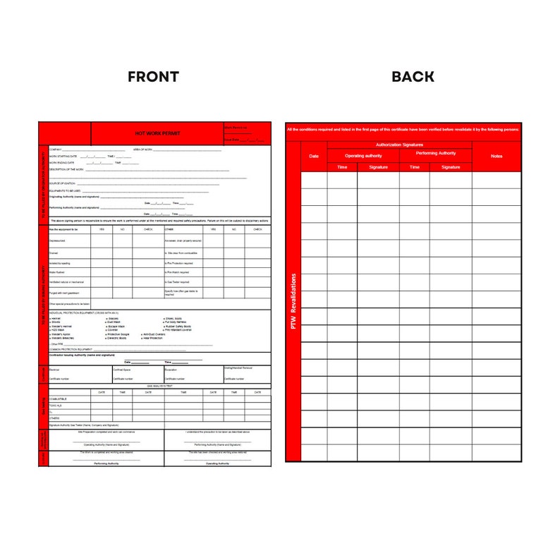 Osha/iso45001-compliant Permit to Work Procedure and Templates Permit ...