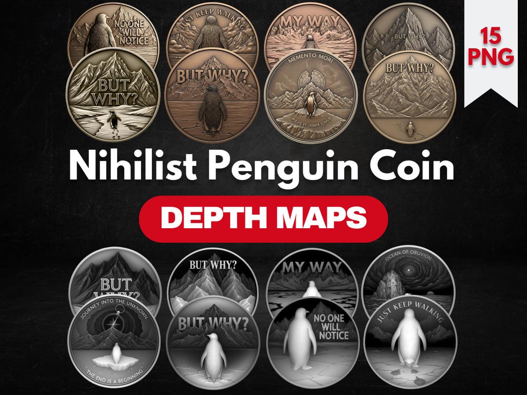 Nihilist Penguin Coin Depth Map Bundle: 3D Depth Maps for Laser ...