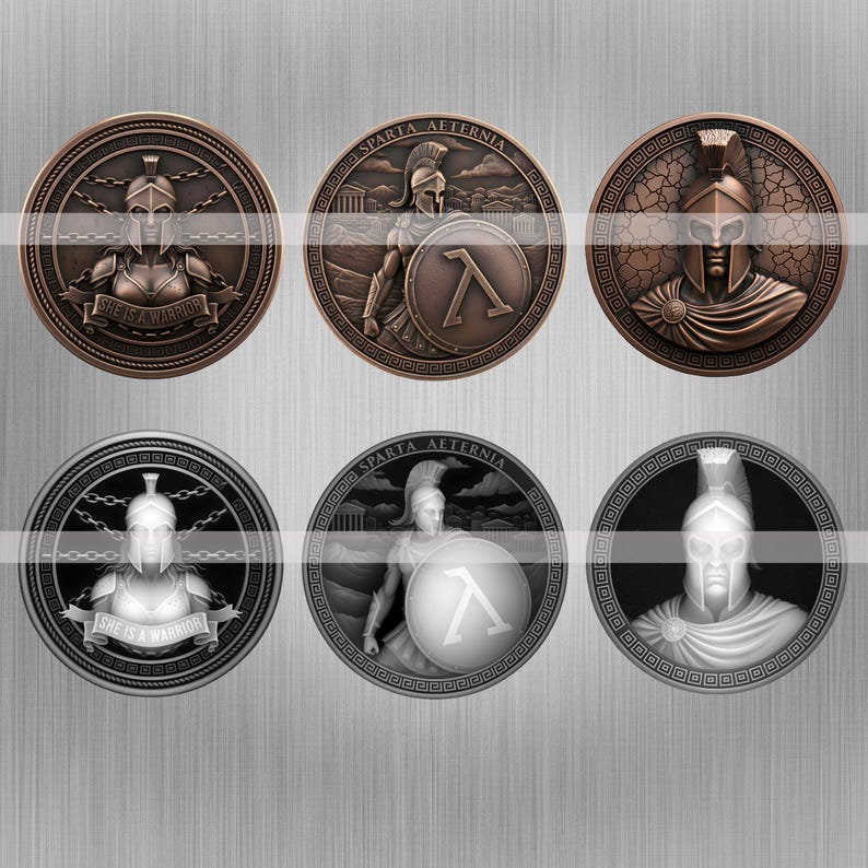 Spartan Coin Depth Map Bundle: 3D Embossing Depth Maps for Laser ...