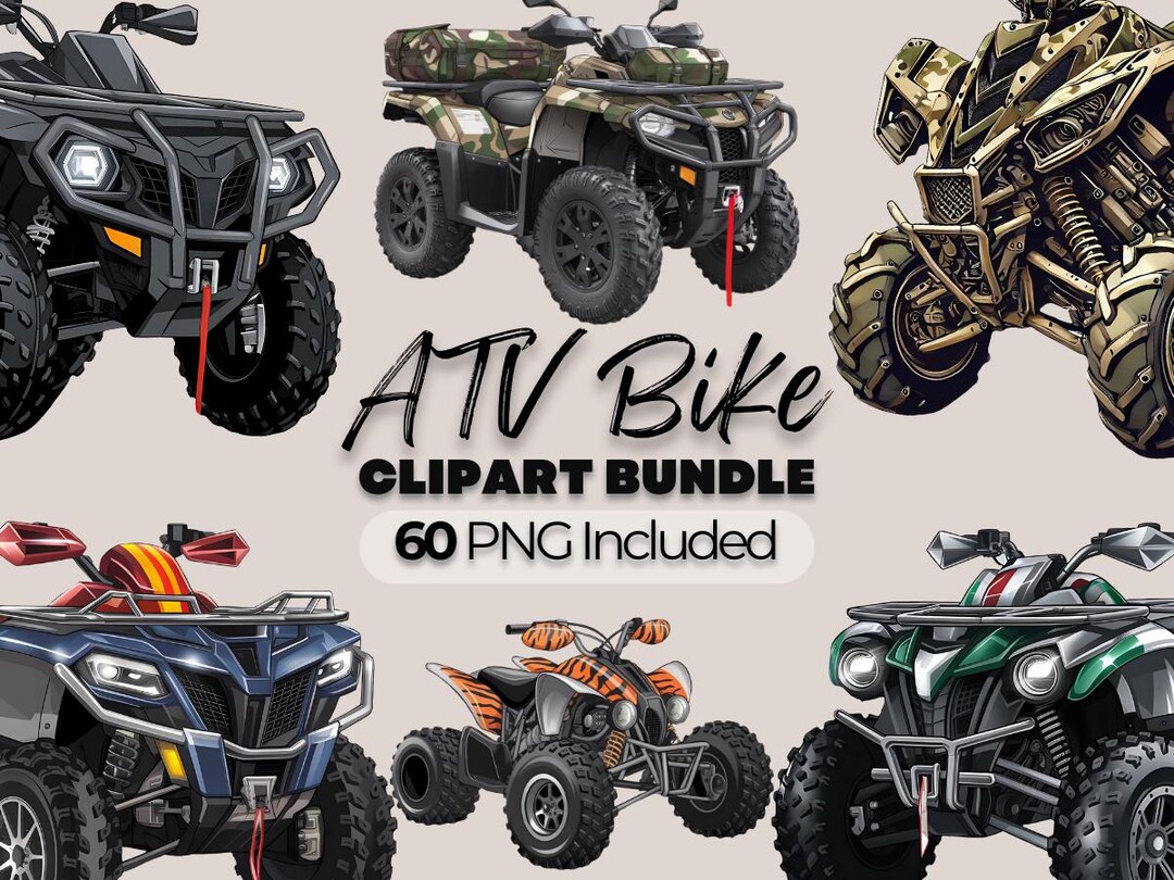 ATV Clipart Bundle PNG Four Wheeler Sublimation Design Offroad ...