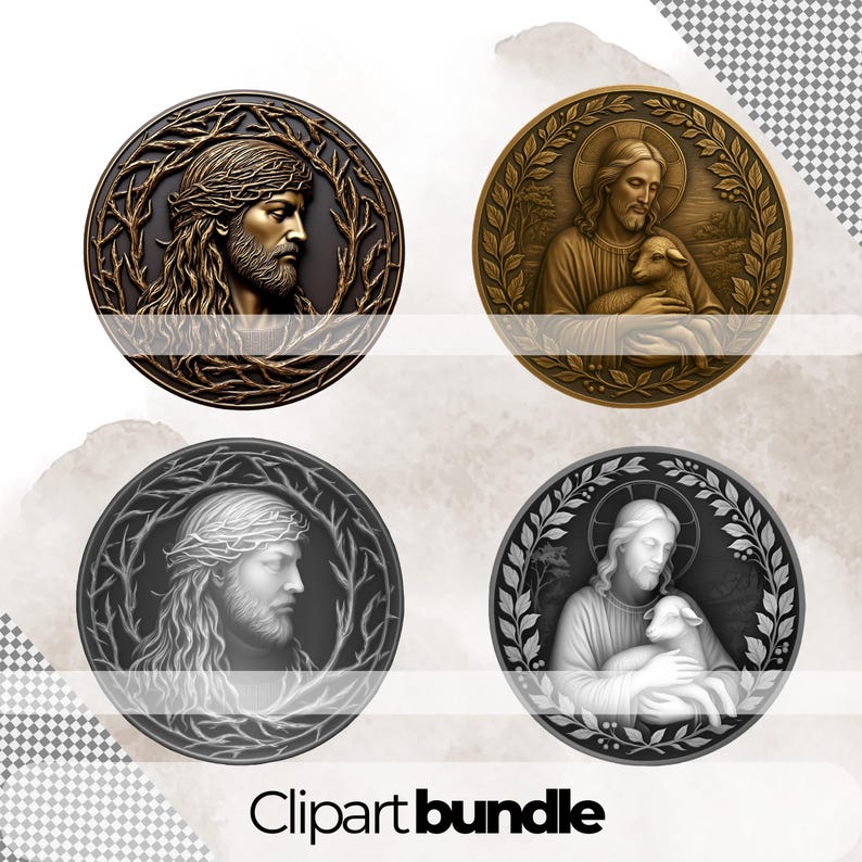 Christian Coin Depth Map Bundle: 3D Depth Maps for Laser Engraving (PNG ...