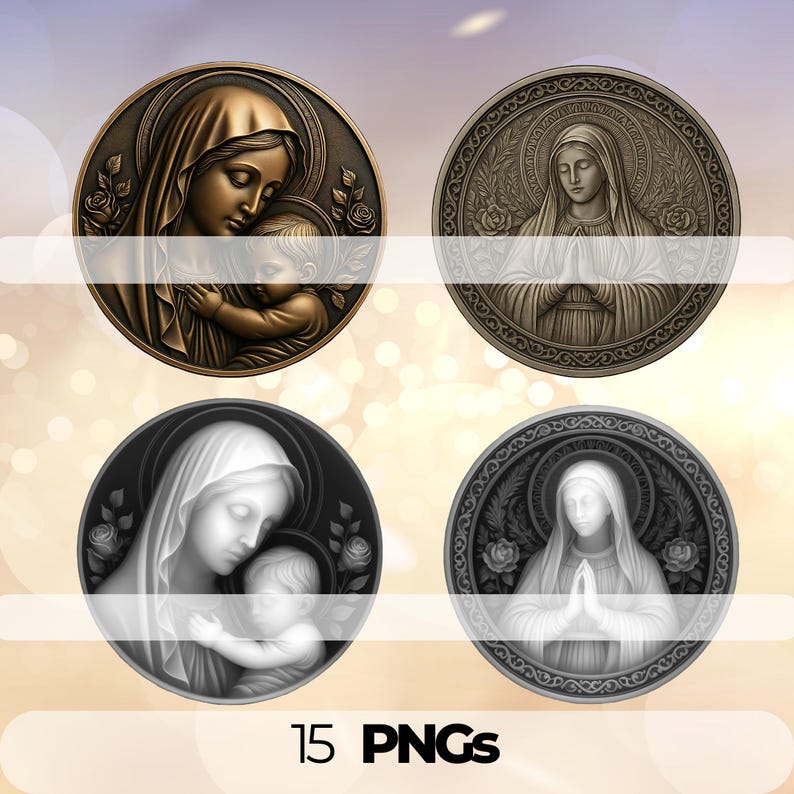 Christian Coin Depth Map Bundle: 3D Depth Maps for Laser Engraving (PNG ...