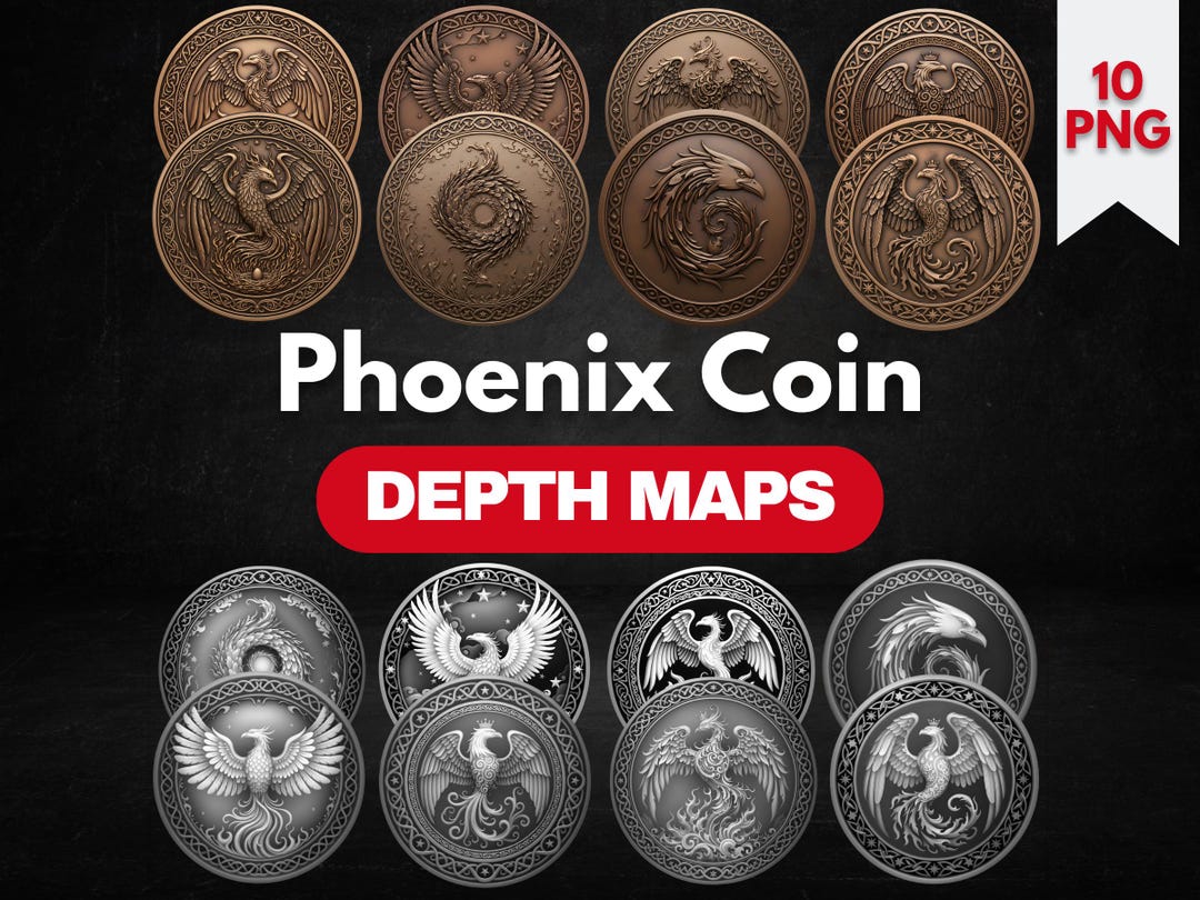 Pacote de Mapas de Profundidade Phoenix Coin: Mapas de Profundidade 3D ...
