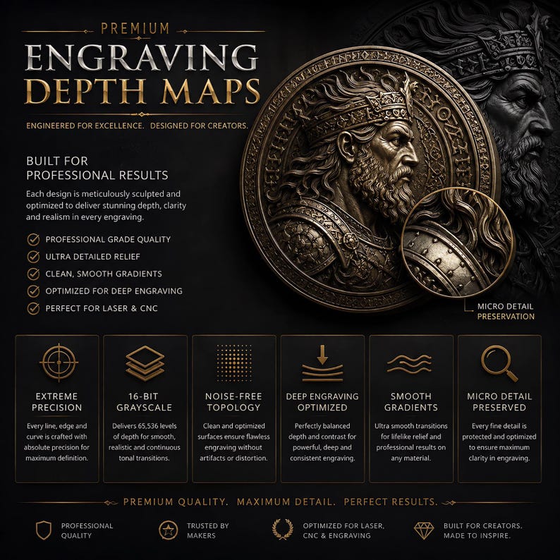 Military & Patriotic Depthmap for Coin Engraving: 3D Embossing Height ...