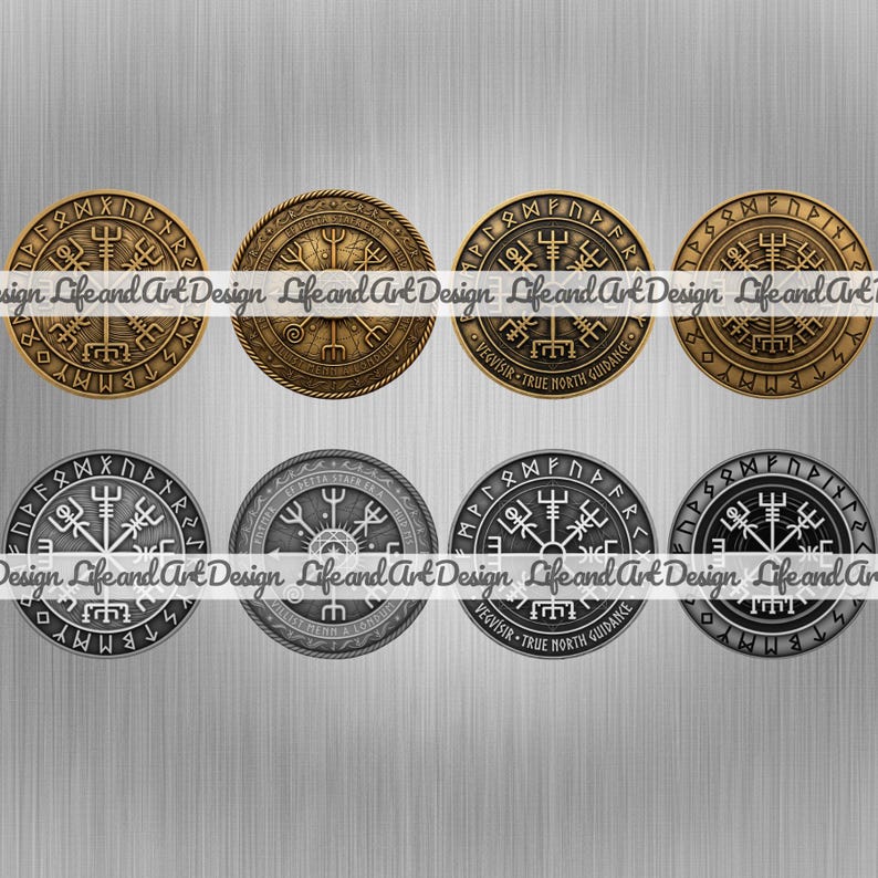 Nordic Vegvisir Coin Depth Map Bundle: 3D Embossing Depth Maps for ...
