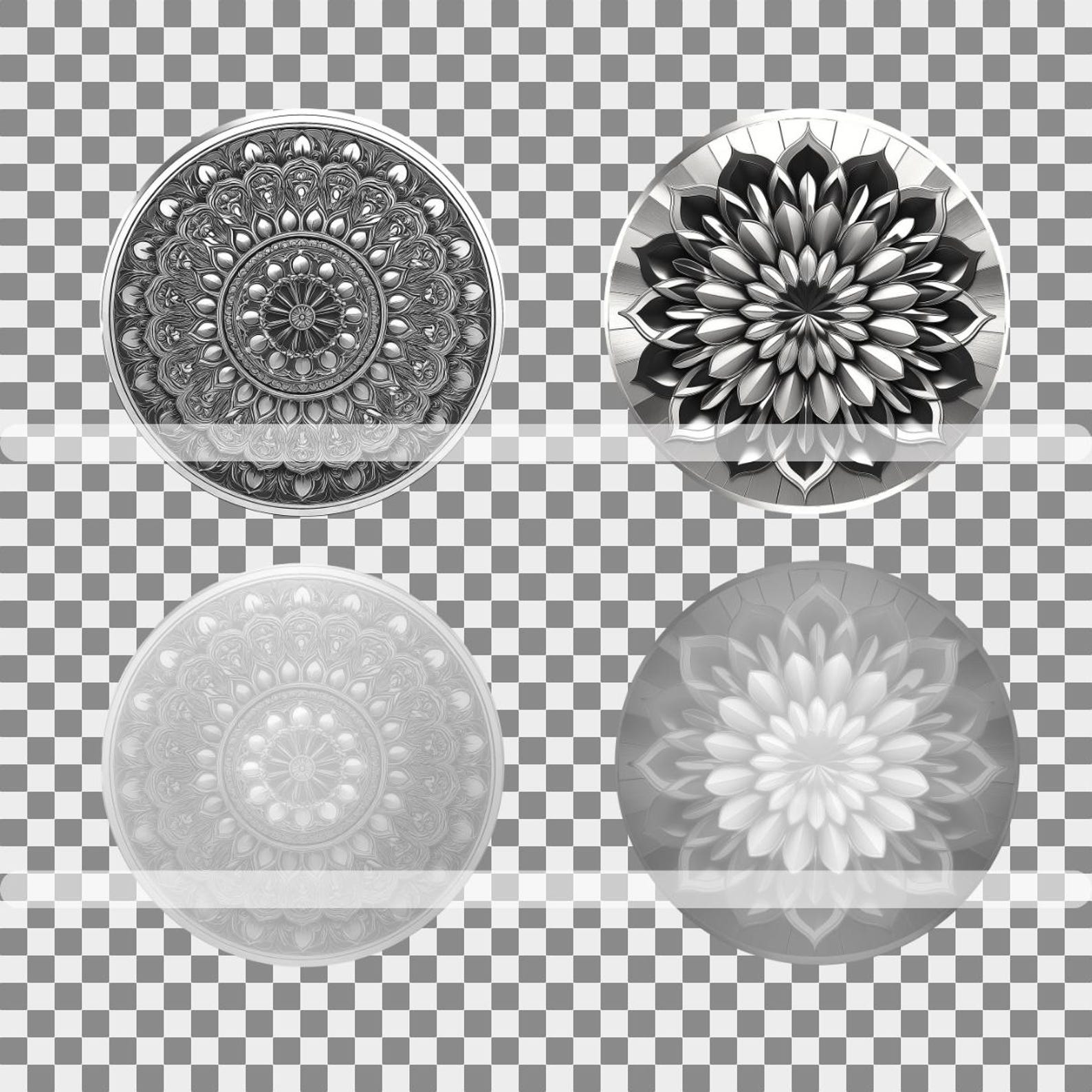 Mandala Coin Depth Map Pack: 3D Depth Maps for Laser Engraving (PNG ...