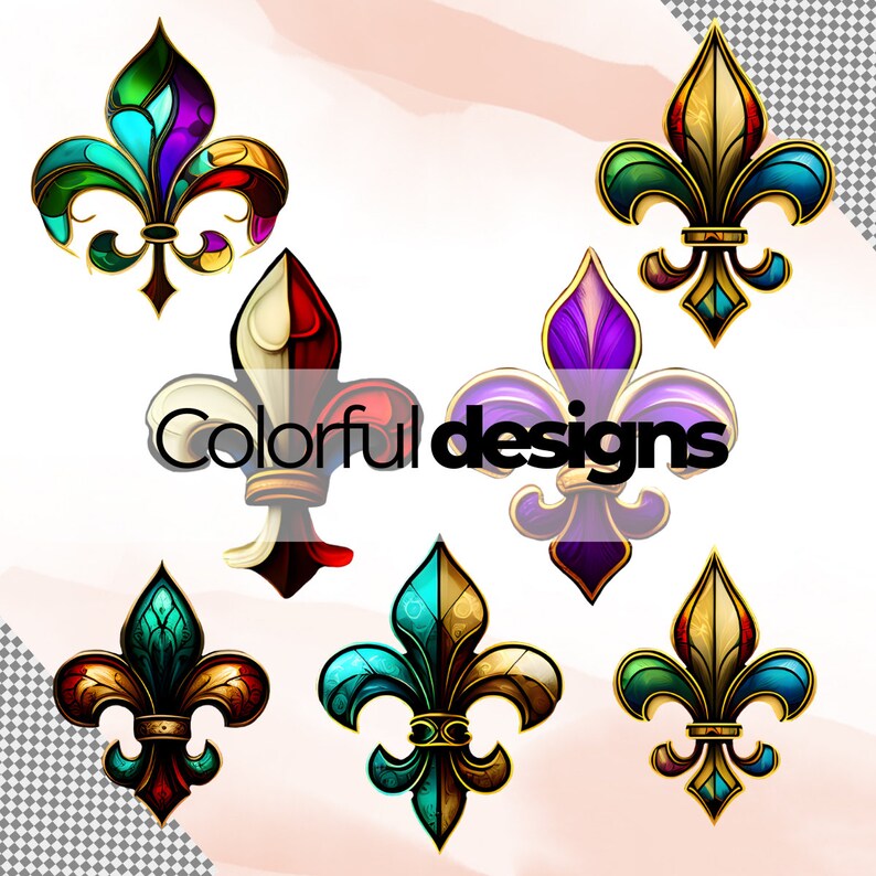 Fleur De Lis PNG Clipart Bundle Lily Flower Png Designs for Sublimation Fleur De Lys PNG Symbol ...