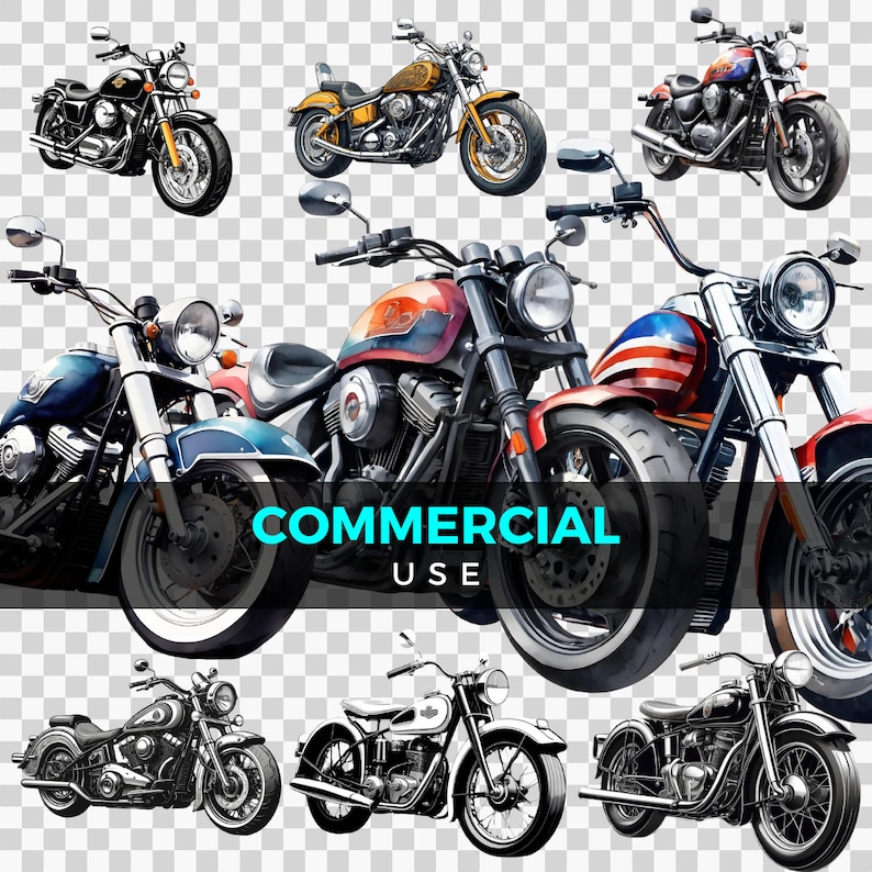 Motorcycle Clipart PNG Mega Bundle: Biker & Racing Graphics (100 Pngs ...